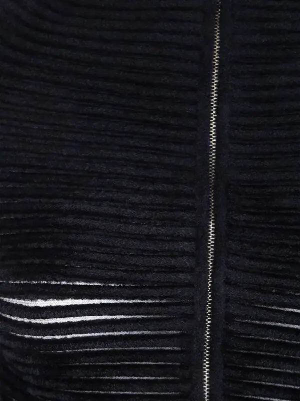 Giorgio Armani Viscose Blend Zip-up Slim Fit Turtleneck Cardigan