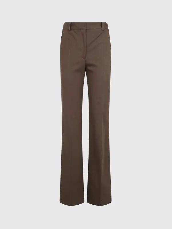 JOSEPH High-waisted Flared Tailored Trousers In Viscose And Cotton Blend - Brown