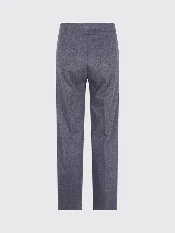 SEMICOUTURE High-waisted Wide-leg Trousers In Stretch Viscose Jersey - Grey