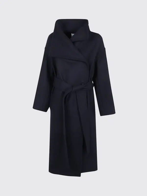 JOSEPH Hooded Virgin Wool Blend Robe Coat With Shawl Collar And Belt