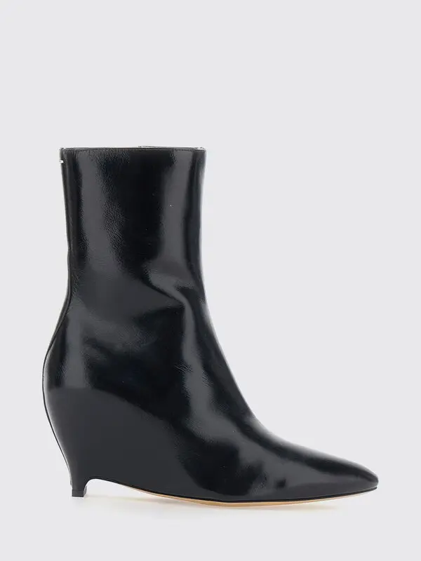 MAISON MARGIELA Sheepskin Ankle Boots With Sculptural High Heel