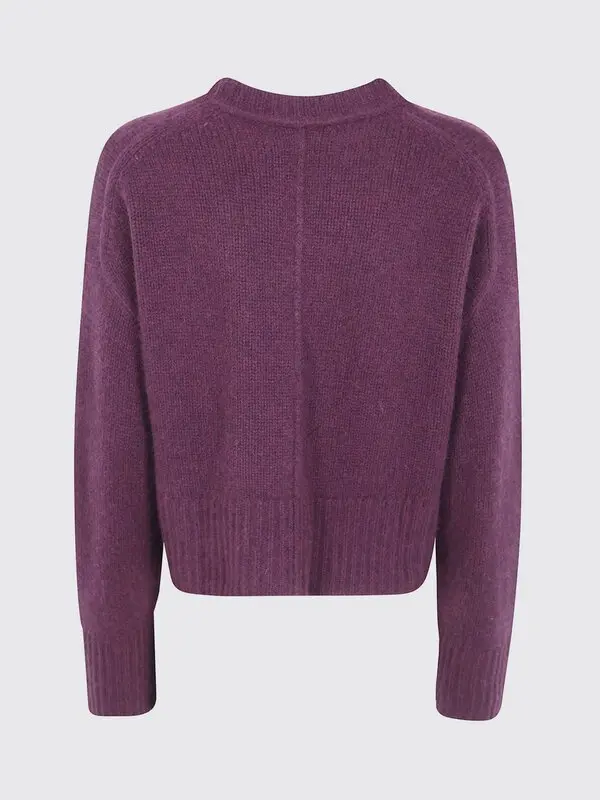 KUJTEN 100% Cashmere Crewneck Sweater With Dropped Shoulders - Red