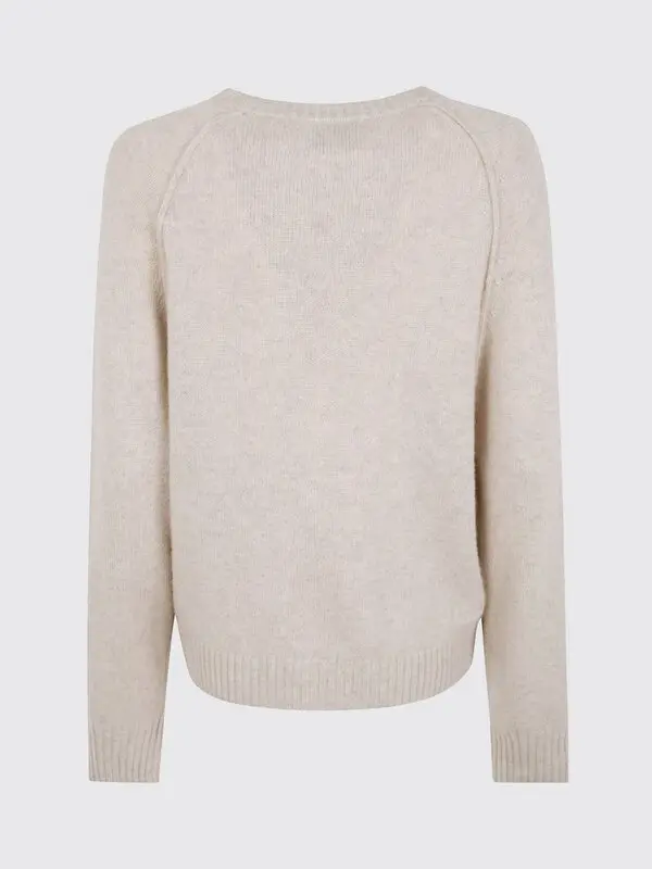 KUJTEN 100% Cashmere Crewneck Sweater With Long Sleeves And Ribbed Trims - Nude