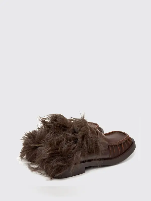 Camper Mil 1978 Leather Mules With Faux Fur Lining - Brown