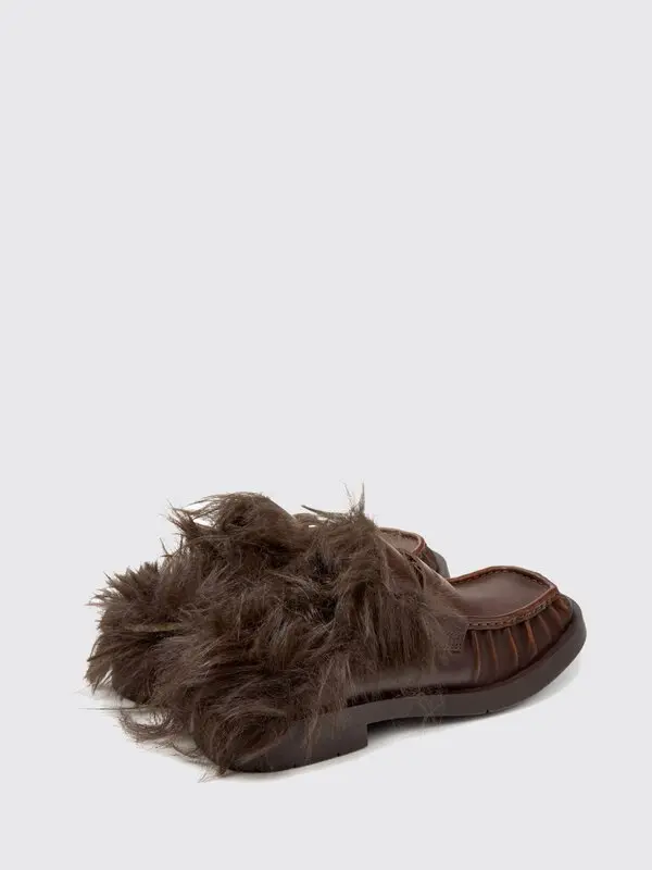 Camper Mil 1978 Leather Mules With Faux Fur Lining - Brown
