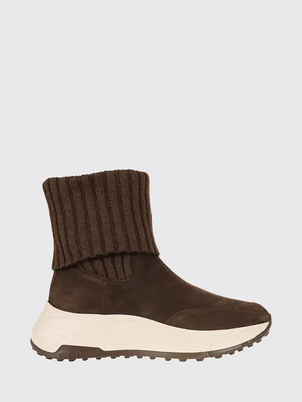 Hogan H669 Suede Chelsea Boots With Wool Lining - Brown