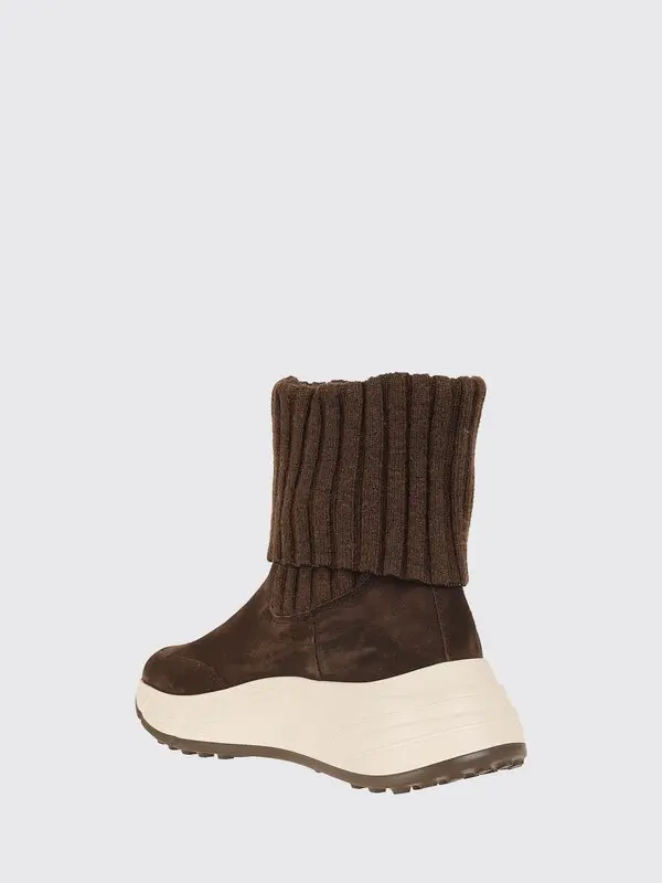 Hogan H669 Suede Chelsea Boots With Wool Lining - Brown