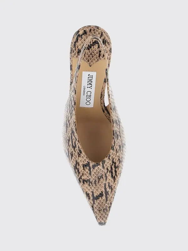 JIMMY CHOO Isa Python-print Leather Slingbacks With Teardrop High Heel