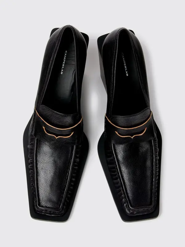 Camper Escandalo Leather Loafers - Black