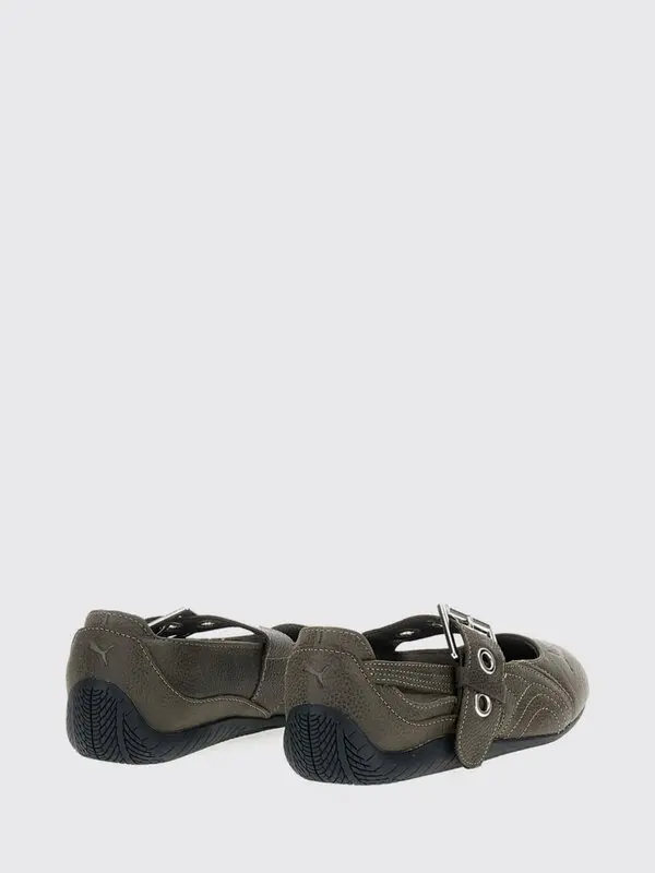 PUMA Speedcat Leather Mary Jane Ballerinas With Adjustable Strap - Brown