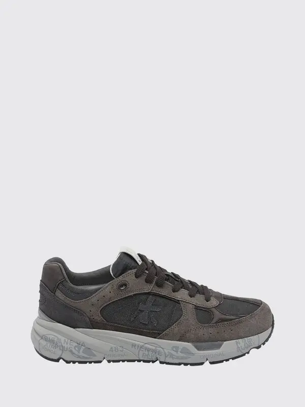 Premiata Mase Suede And Canvas Two-tone Sneakers - Brown
