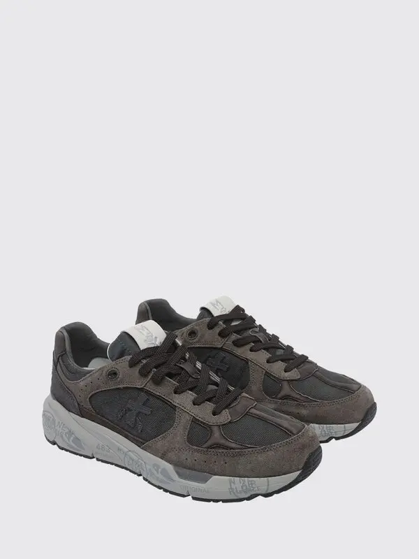 Premiata Mase Suede And Canvas Two-tone Sneakers - Brown