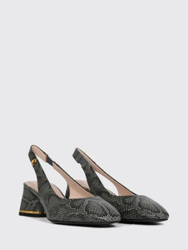 COCCINELLE Python-print Leather Slingbacks With A Medium Heel