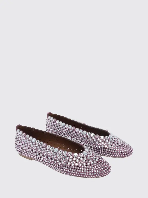 Kurt Geiger Crystal-embroidered Leather Ballerinas