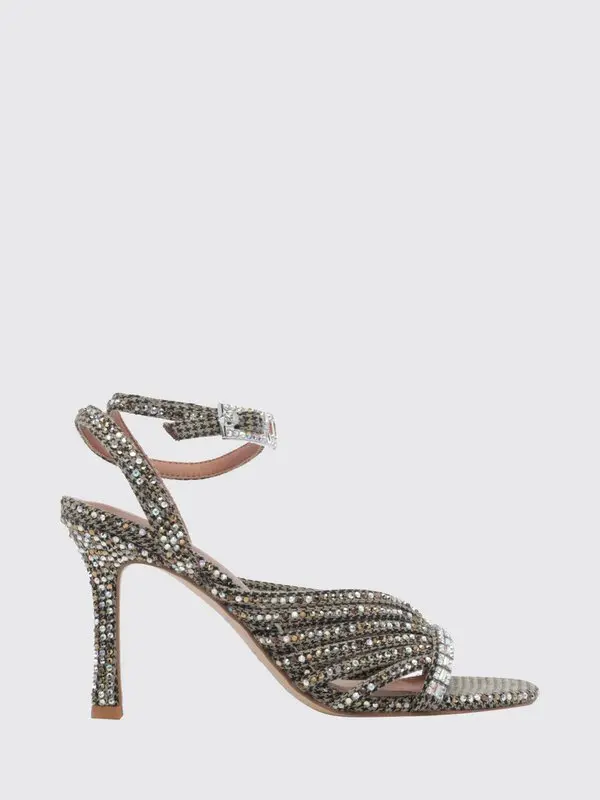 Kurt Geiger Houndstooth Stiletto Heel Sandals With Rhinestone Embellishments