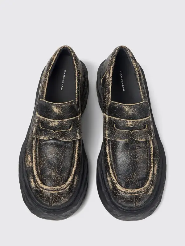 Camper Vamonos Two-tone Leather Loafers With Distressed Effect