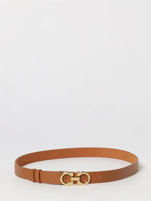FERRAGAMO Reversible Gancini Buckle Nubuck Leather Belt