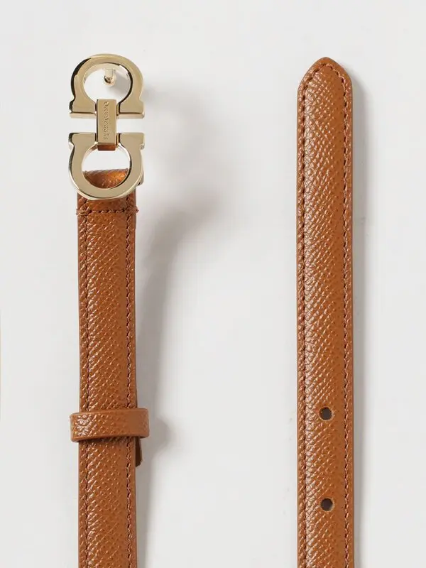 FERRAGAMO Reversible Saffiano Leather Gancini Buckle Belt