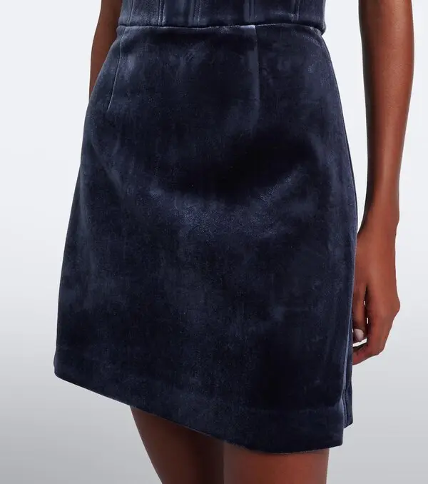 Rebecca Vallance Charles Ruffled Velvet Minidress