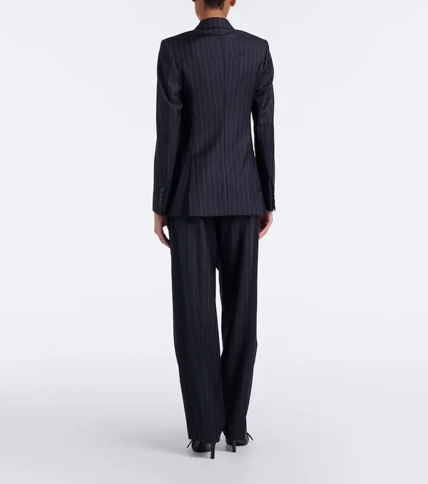 Givenchy Pinstripe Pleated Wool Wide-leg Pants
