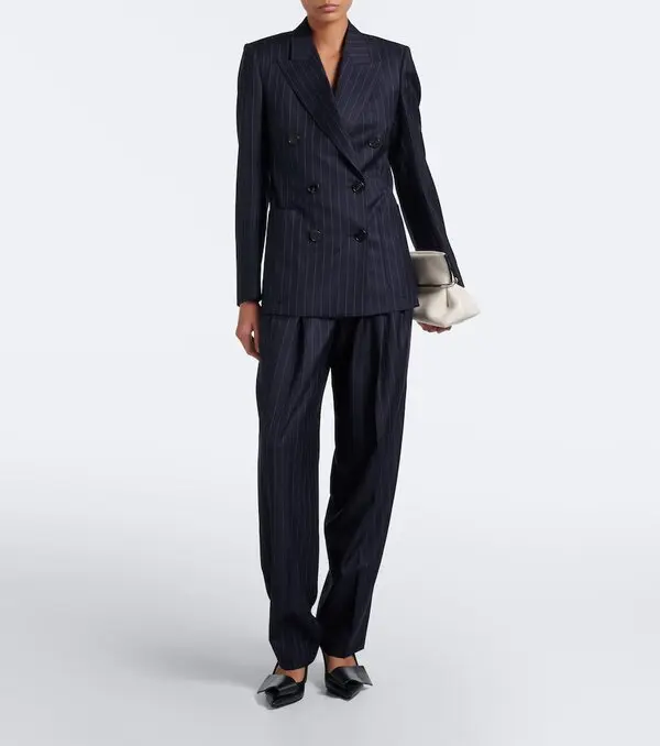 Givenchy Pinstripe Pleated Wool Wide-leg Pants