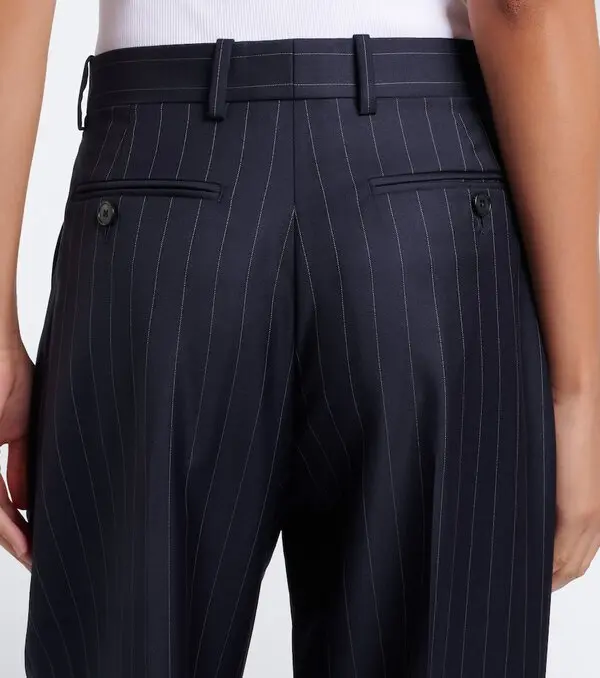 Givenchy Pinstripe Pleated Wool Wide-leg Pants