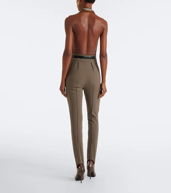 MUGLER Wool-blend Stirrup Leggings