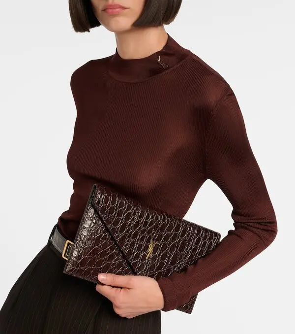 Saint Laurent Paris Cassandre Leather Clutch