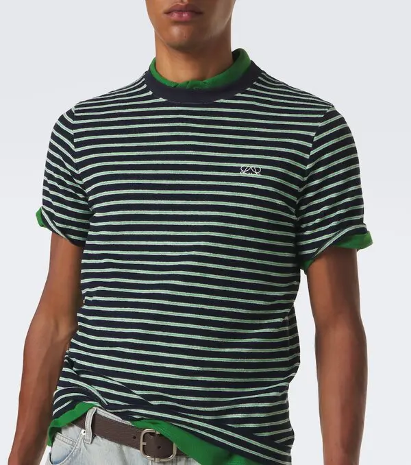 Loewe Striped Cotton-blend Terry T-shirt