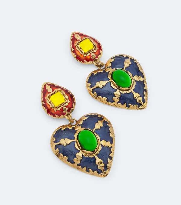 Saint Laurent Embellished Clip-on Earrings