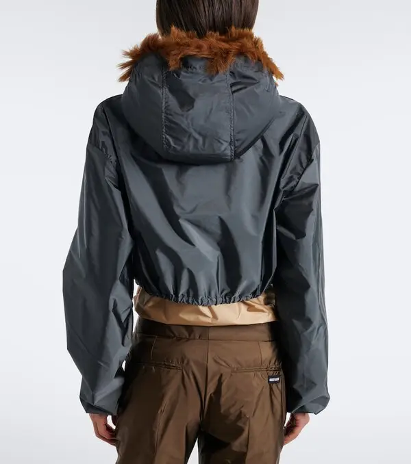 Miu Miu Shearling-trimmed Technical Jacket