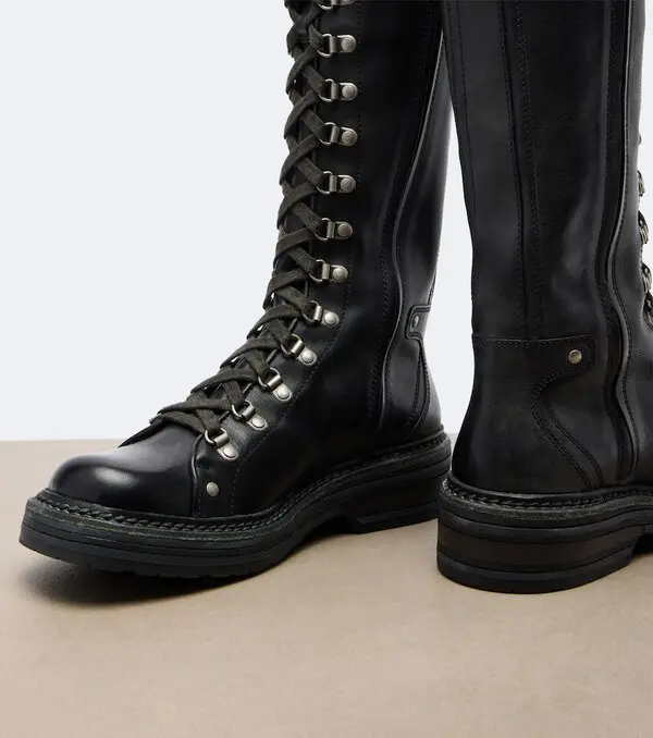 Miu Miu Leather Lace-up Boots