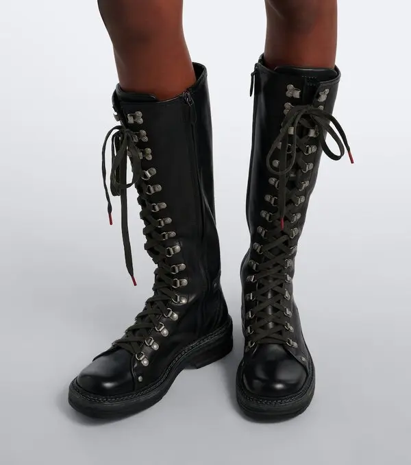 Miu Miu Leather Lace-up Boots