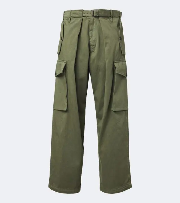 Loewe Cotton Satin Cargo Pants - Green