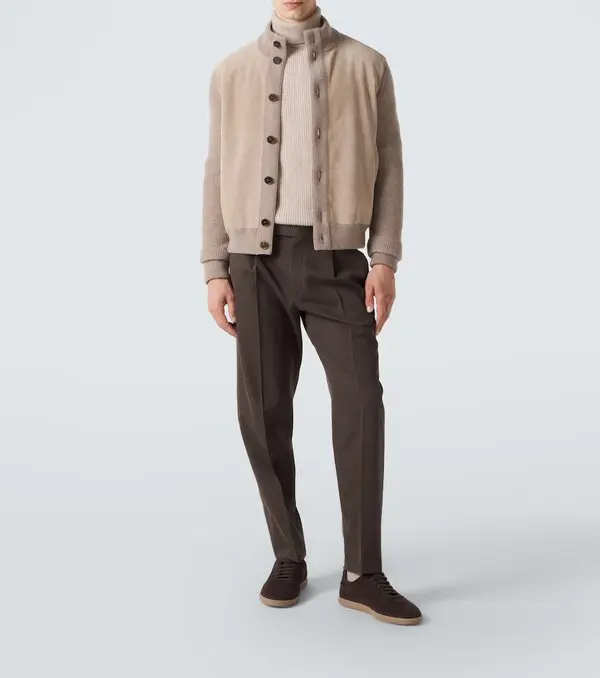Zegna Cotton And Wool Straight Pants
