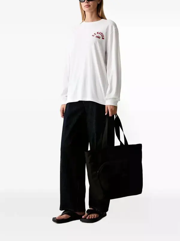 P.E Nation Logo-print Long-sleeve T-shirt - White