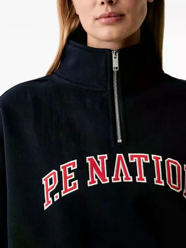 P.E Nation Logo-embroidered Quarter-zip Sweatshirt