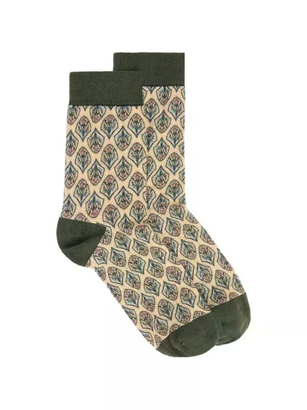 Momoni Nanami Patterned Socks - Neutrals