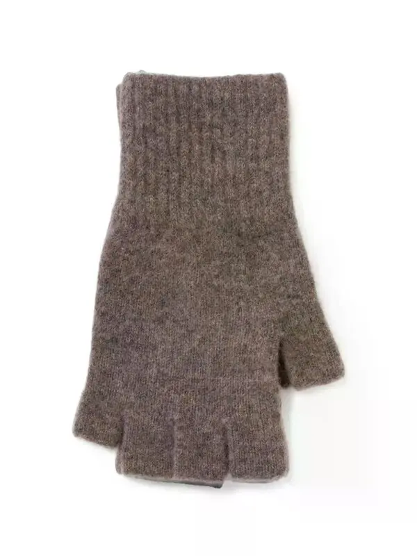 MARGARET HOWELL Mhl. Knitted Fingerless Gloves - Brown