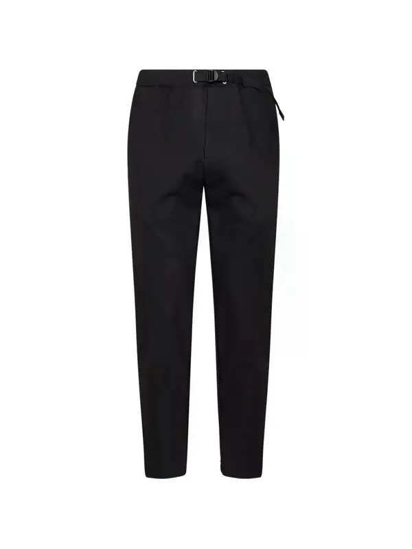 WHITE SAND Belted Tapered Trousers - Black