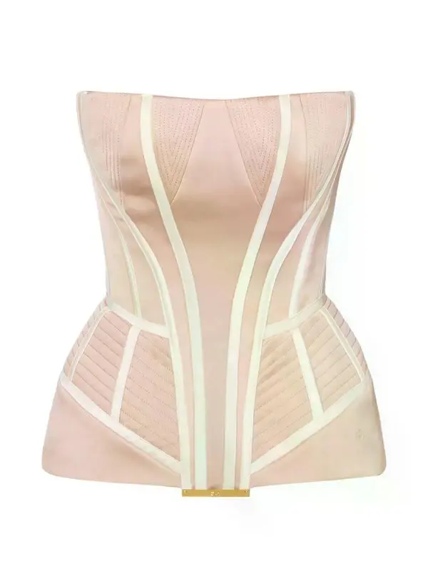 Elisabetta Franchi Duchess Satin Bustier Top