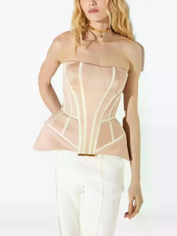 Elisabetta Franchi Duchess Satin Bustier Top