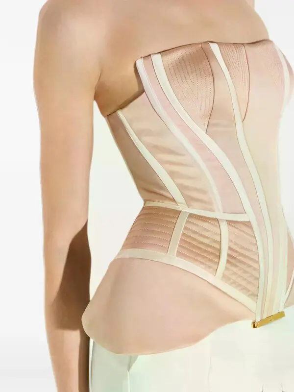 Elisabetta Franchi Duchess Satin Bustier Top