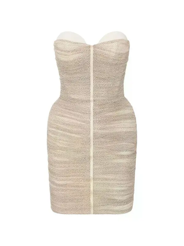 Elisabetta Franchi Polka-dot Draped Silk Dress - Neutrals