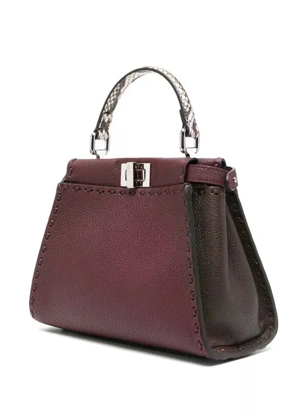 Fendi Peekaboo Mini Leather Tote Bag - Red