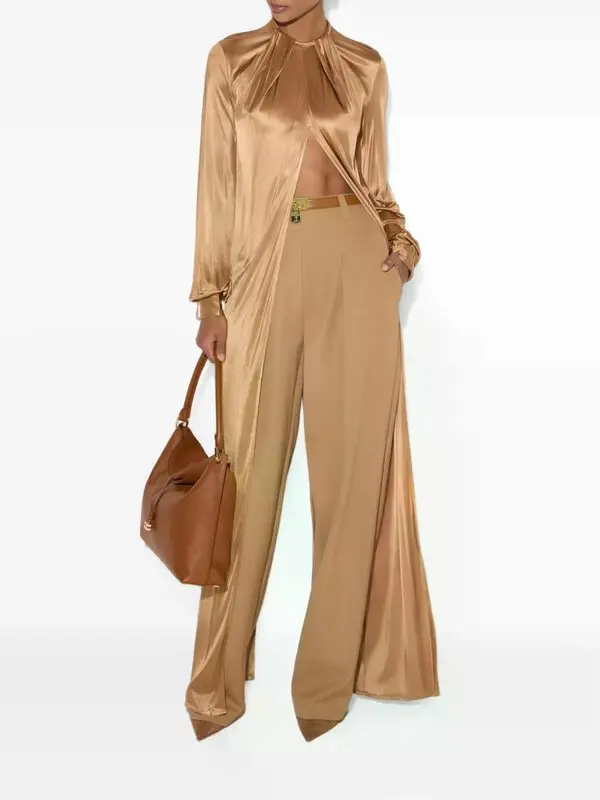 Elisabetta Franchi Shiny Jersey Blouse - Neutrals