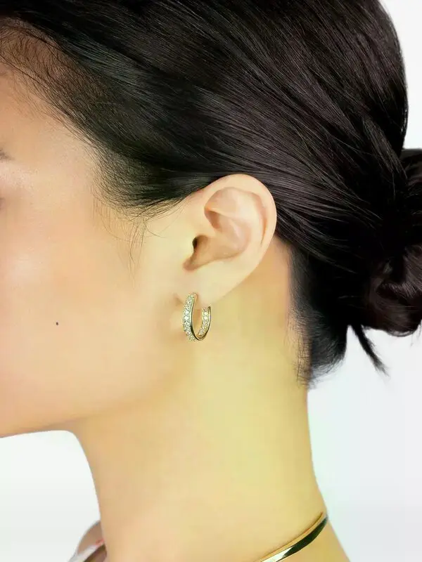 APM MONACO Riviera Hoop Earrings With Crystal Embellishment - Gold