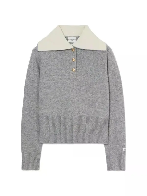 Claudie Pierlot Relaxed Wool Half-zip Jumper - Grey
