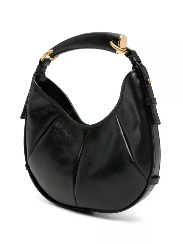 Saint Laurent Mombasa Leather Shoulder Bag - Black