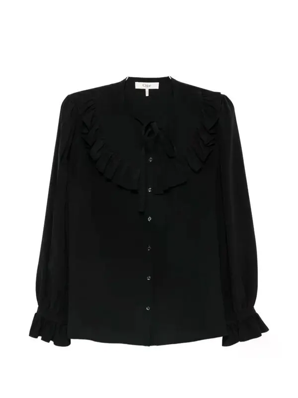 Chloé Ruffled-detail Blouse - Black